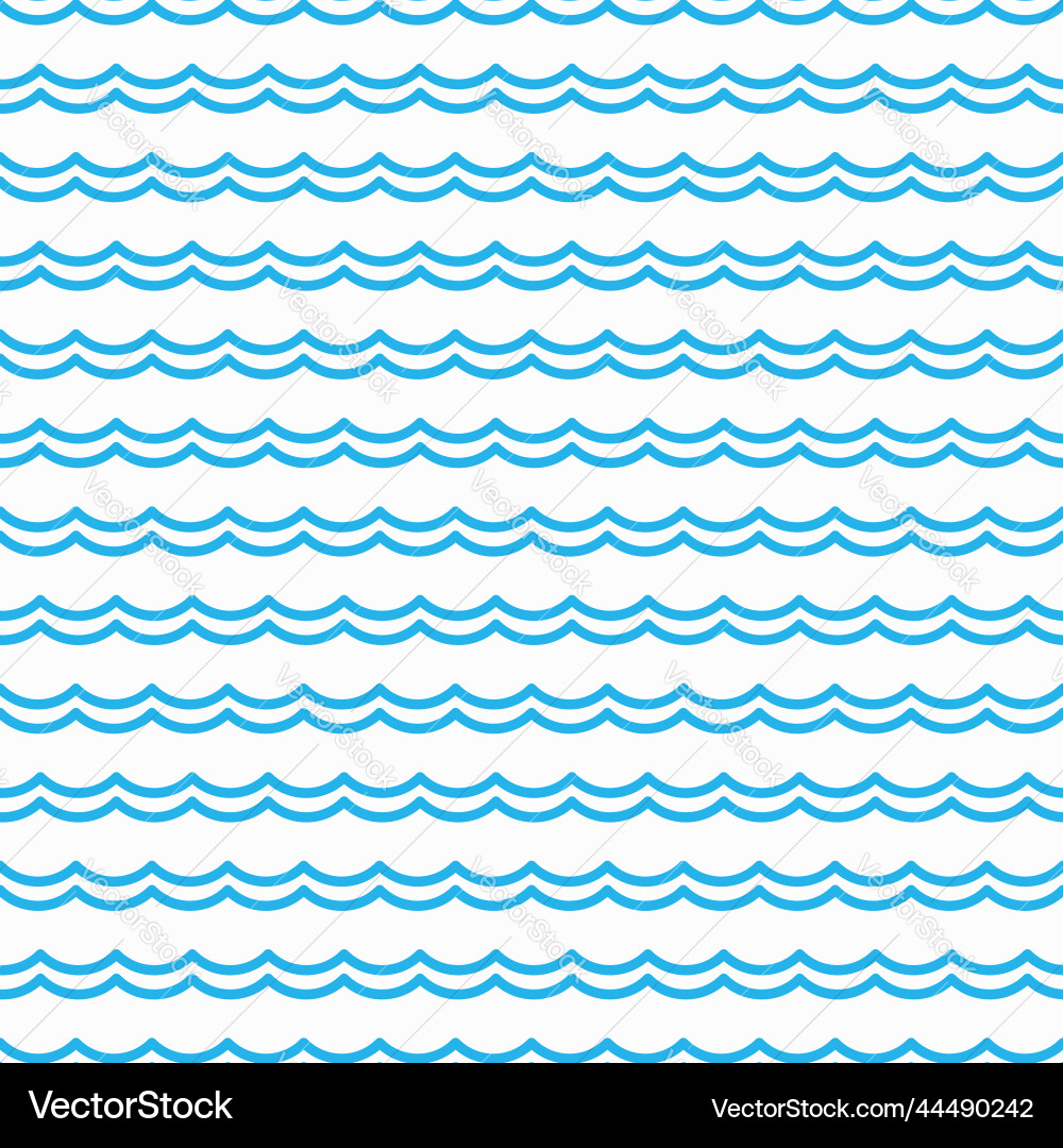 Blue ocean and sea waves seamless pattern design Vector Image