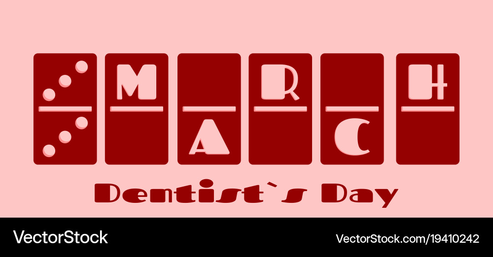 Calendar date - march 4 domino bones style Vector Image