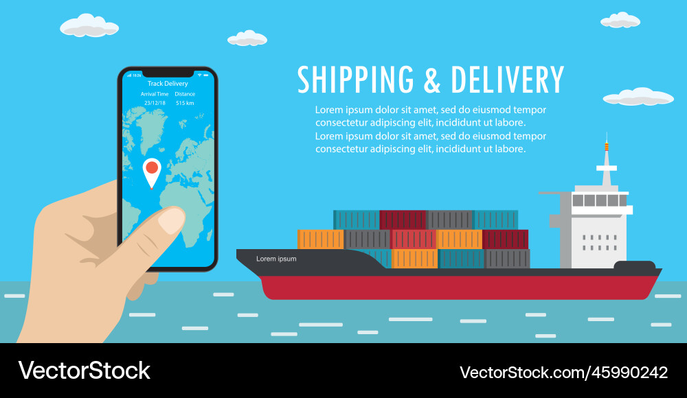 Container ship in sea vessel boat transport – Royalty-Free Vector ...