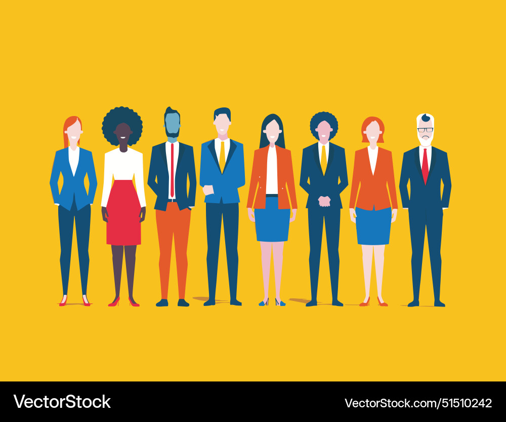 Diverse group cartoon business professionals Vector Image