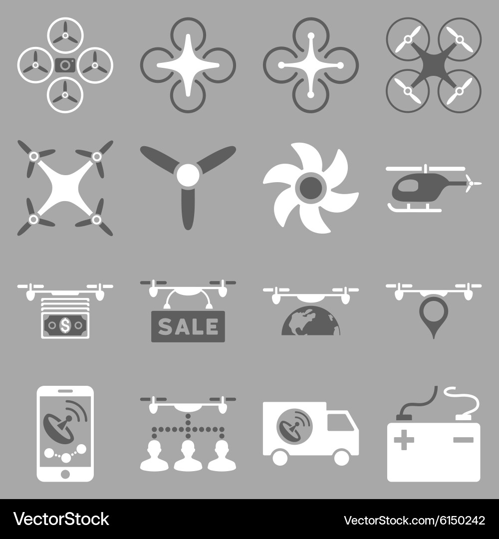 Drone service icon set Royalty Free Vector Image