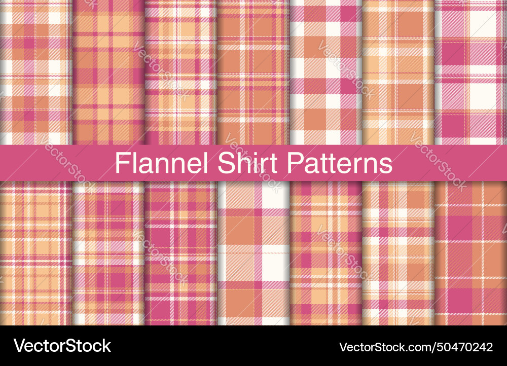 Flannel plaid bundles textile design checkered Vector Image