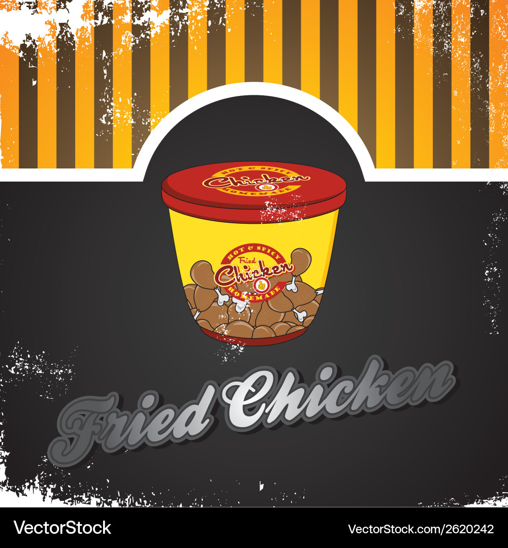 Fried chicken Royalty Free Vector Image - VectorStock