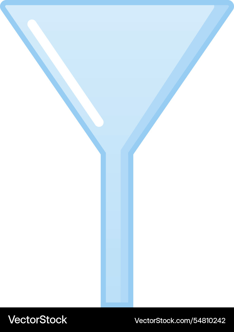 Glass conical funnel laboratory equipment Vector Image