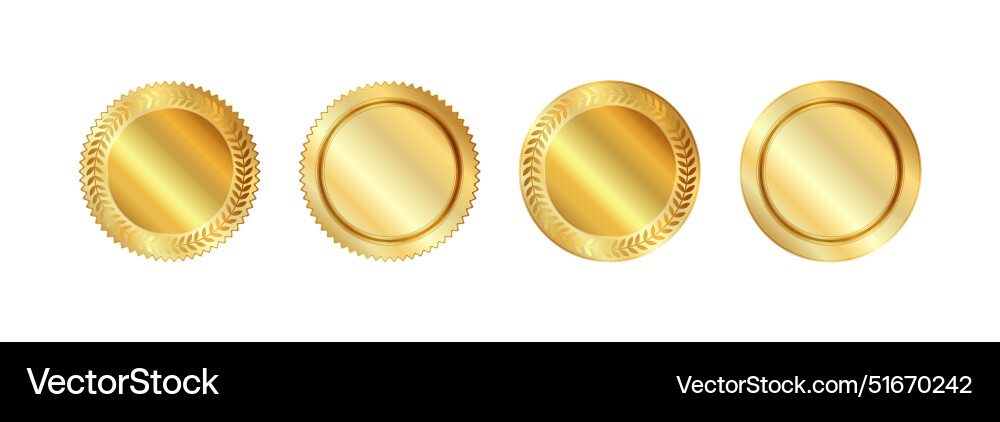Golden round award icon Royalty Free Vector Image