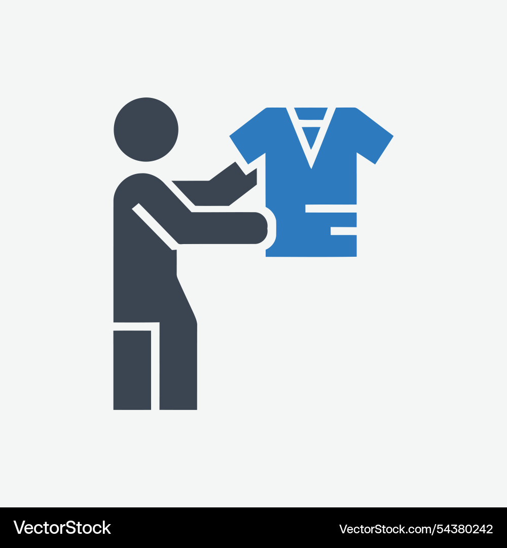 Holding clean shirt icon Royalty Free Vector Image