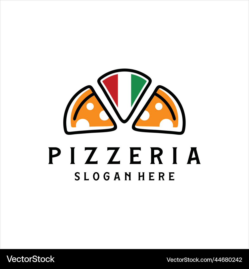 Italian pizza restaurant design logo Royalty Free Vector