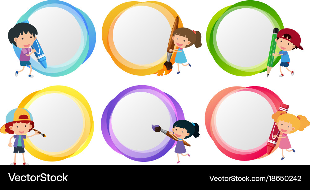 Kid's Label Templates with Circles Royalty Free Vector Image