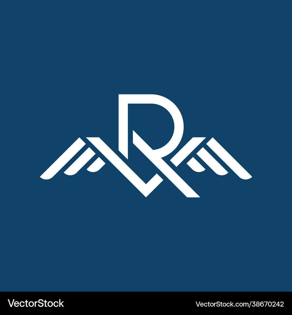 Letter rv wing business logo design Royalty Free Vector