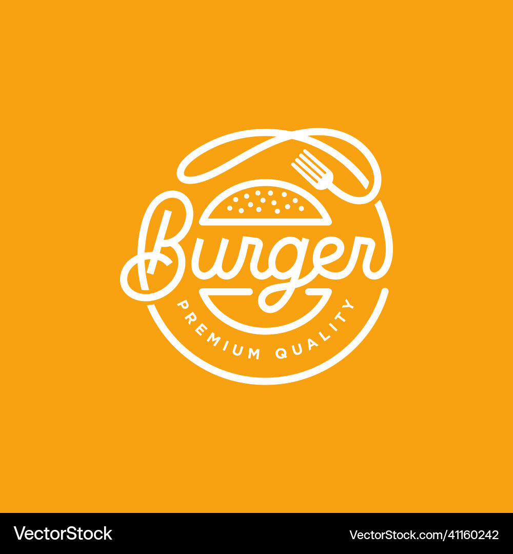 Modern burger logo design template Royalty Free Vector Image