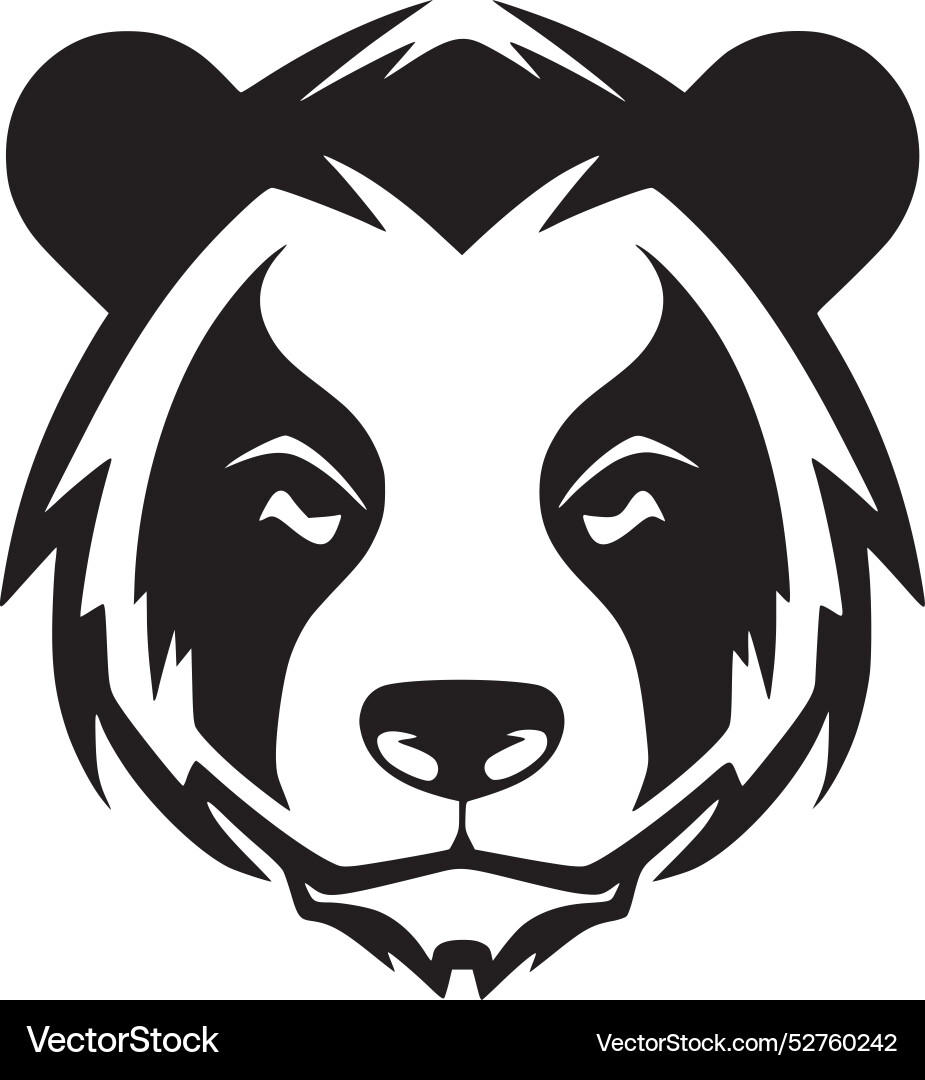 Panda - black and white Royalty Free Vector Image