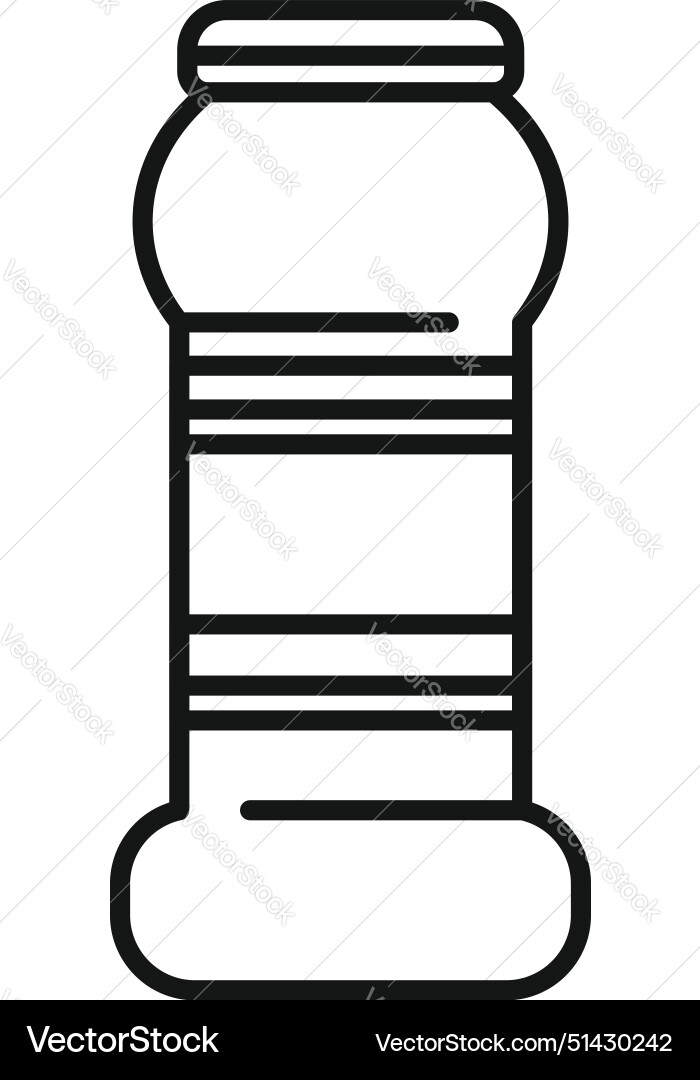 Plastic water bottle line art icon Royalty Free Vector Image
