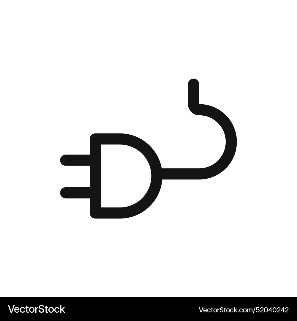 Plug icon black and white sign Royalty Free Vector Image