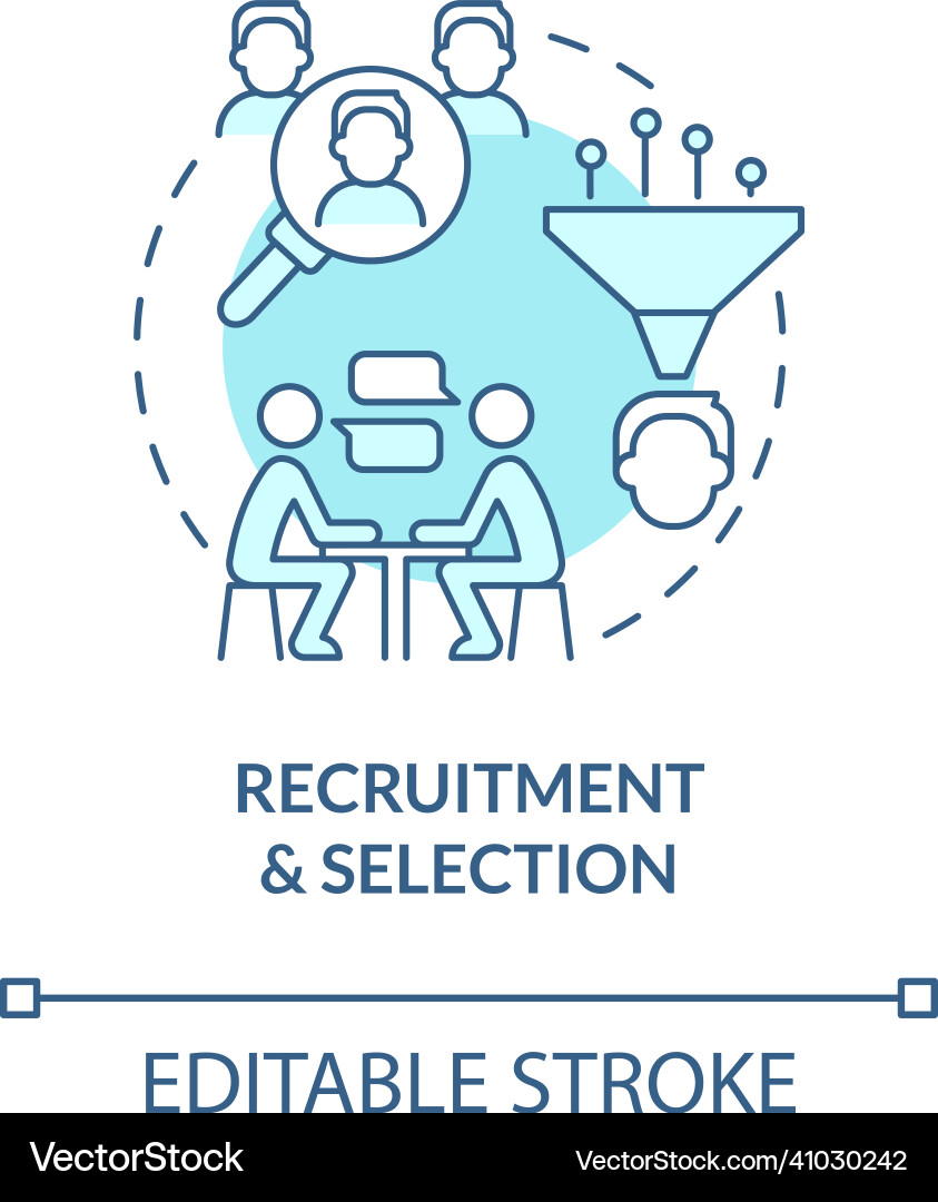 Recruitment and selection turquoise concept icon Vector Image