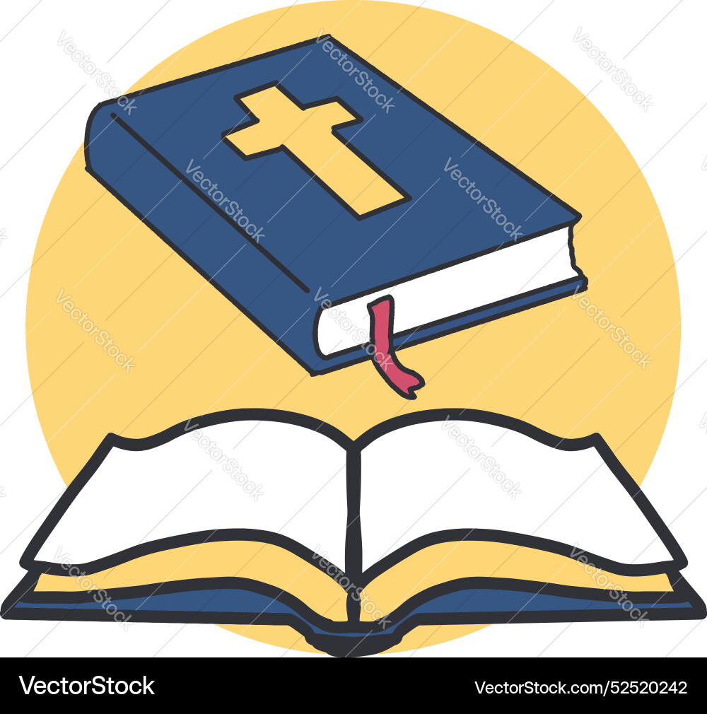 Religious reading open and closed bibles Vector Image