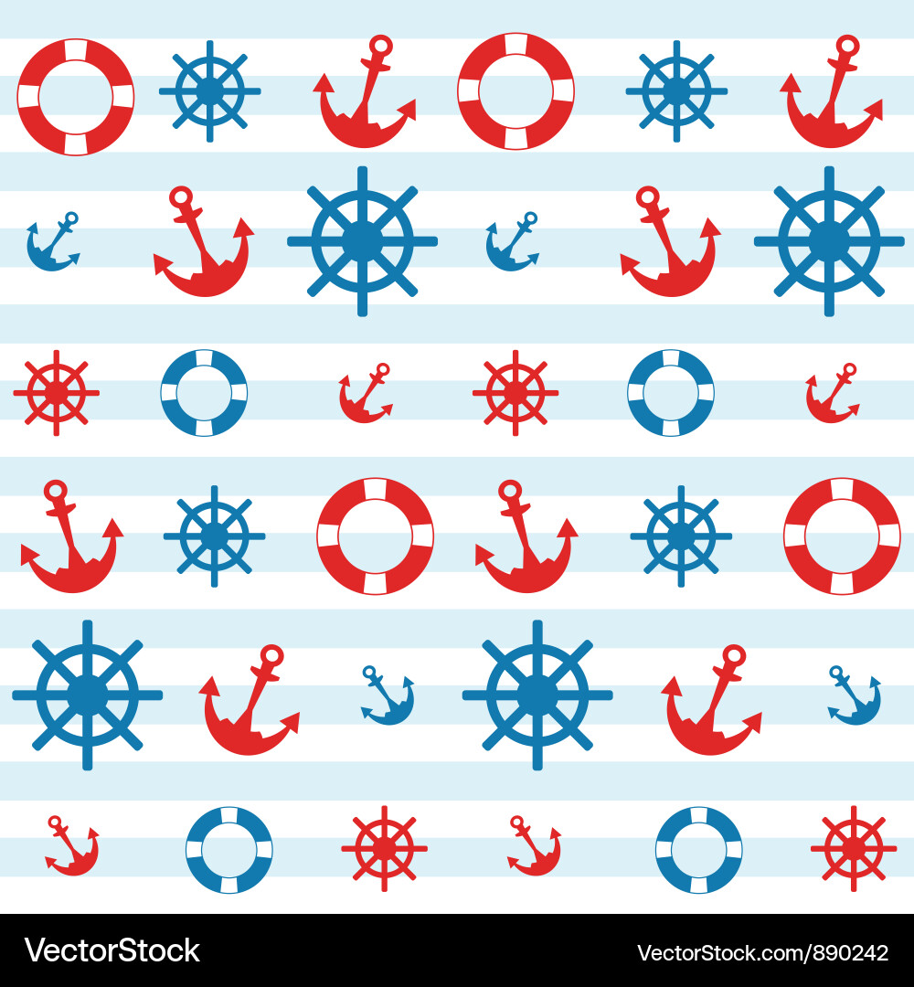 Sea theme pattern Royalty Free Vector Image - VectorStock