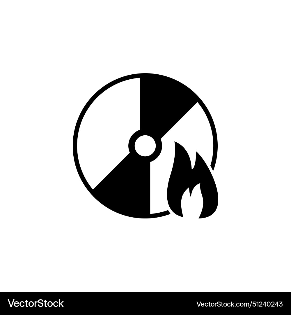 Burning cd burn dvd flat icon Royalty Free Vector Image