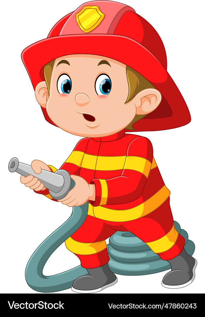 Images Of Cartoon Fire Fighter Cartoon Smiling Firefighter Girl Stock