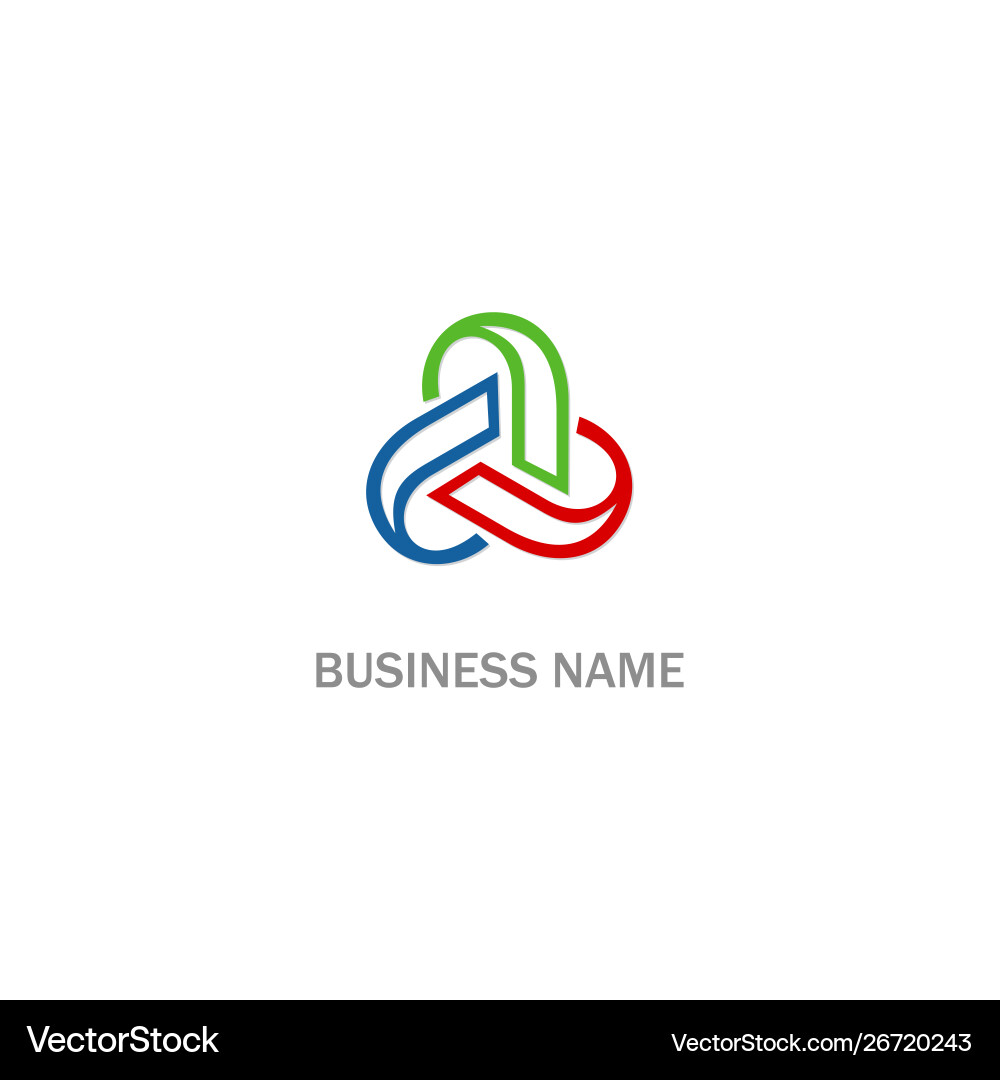 Circle connection three colored logo Royalty Free Vector