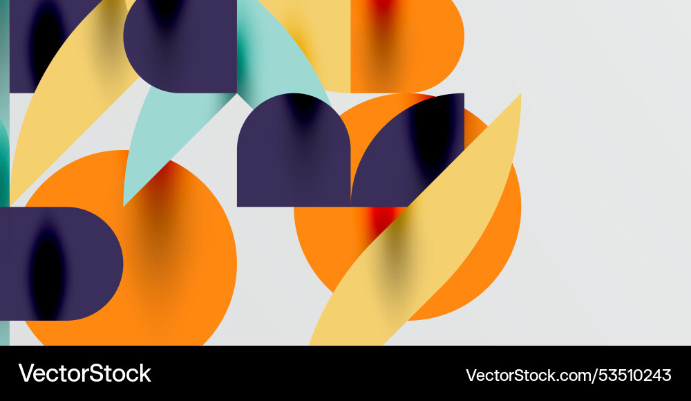 Circles semi squares and round shapes Royalty Free Vector