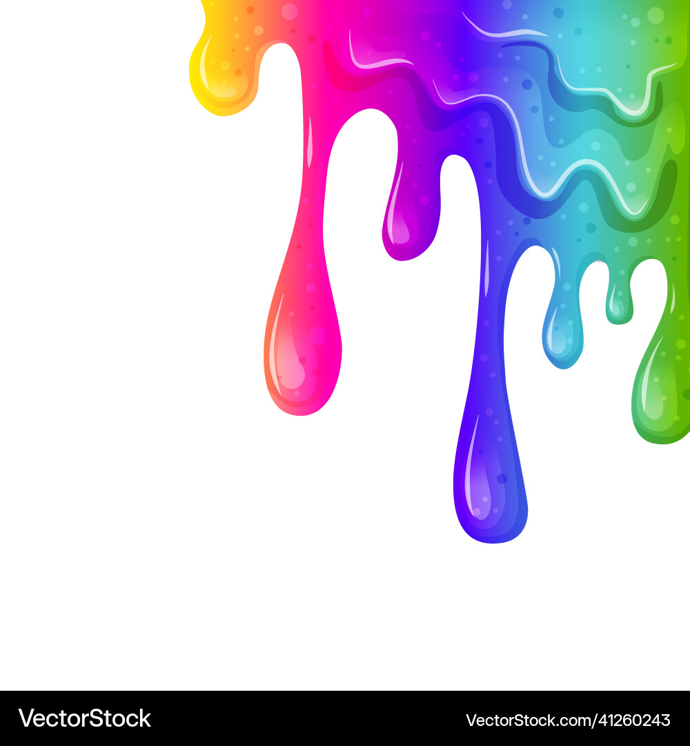 Dripping rainbow slime colorful Royalty Free Vector Image