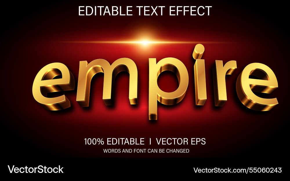 Empire 3d text effect with modern style design Vector Image