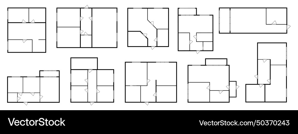Floor plan top view interior design Royalty Free Vector