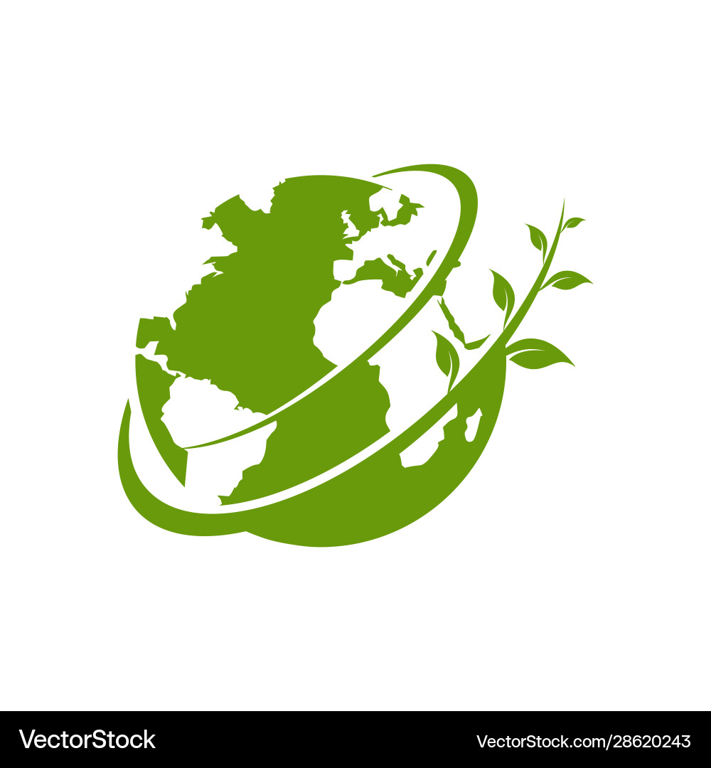 Green earth logo template Royalty Free Vector Image