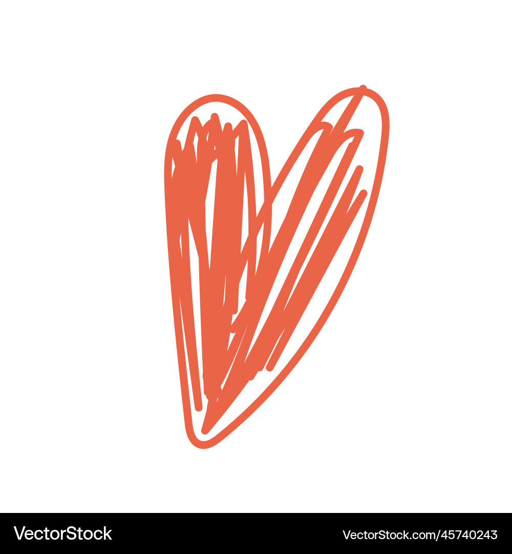 Heart sketch pencil drawing romantic pen Vector Image