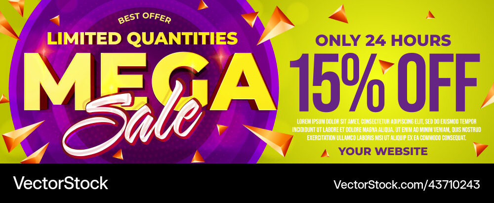 Mega sale gift voucher or coupon template Vector Image