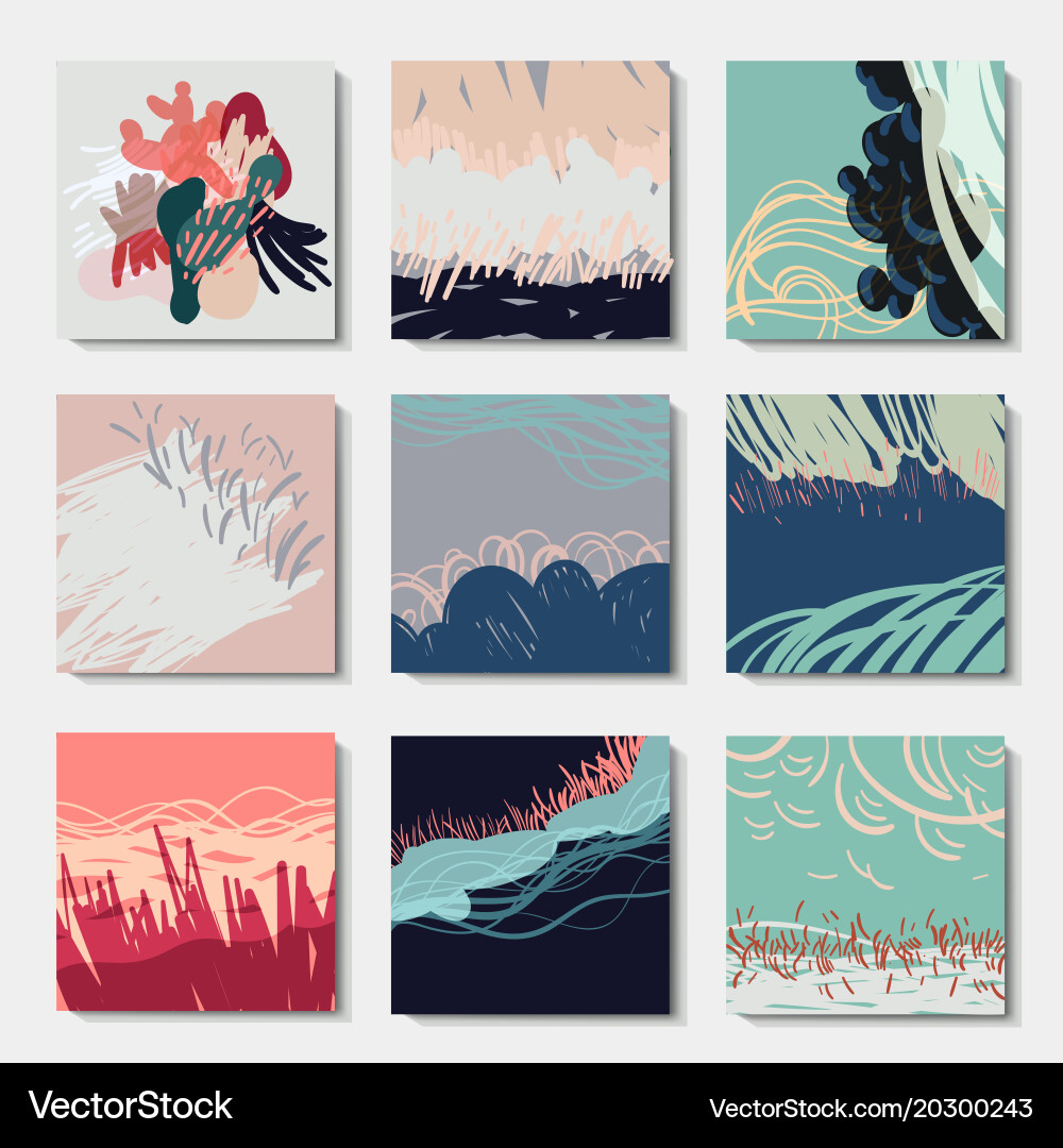 Modern brush postcard template Royalty Free Vector Image