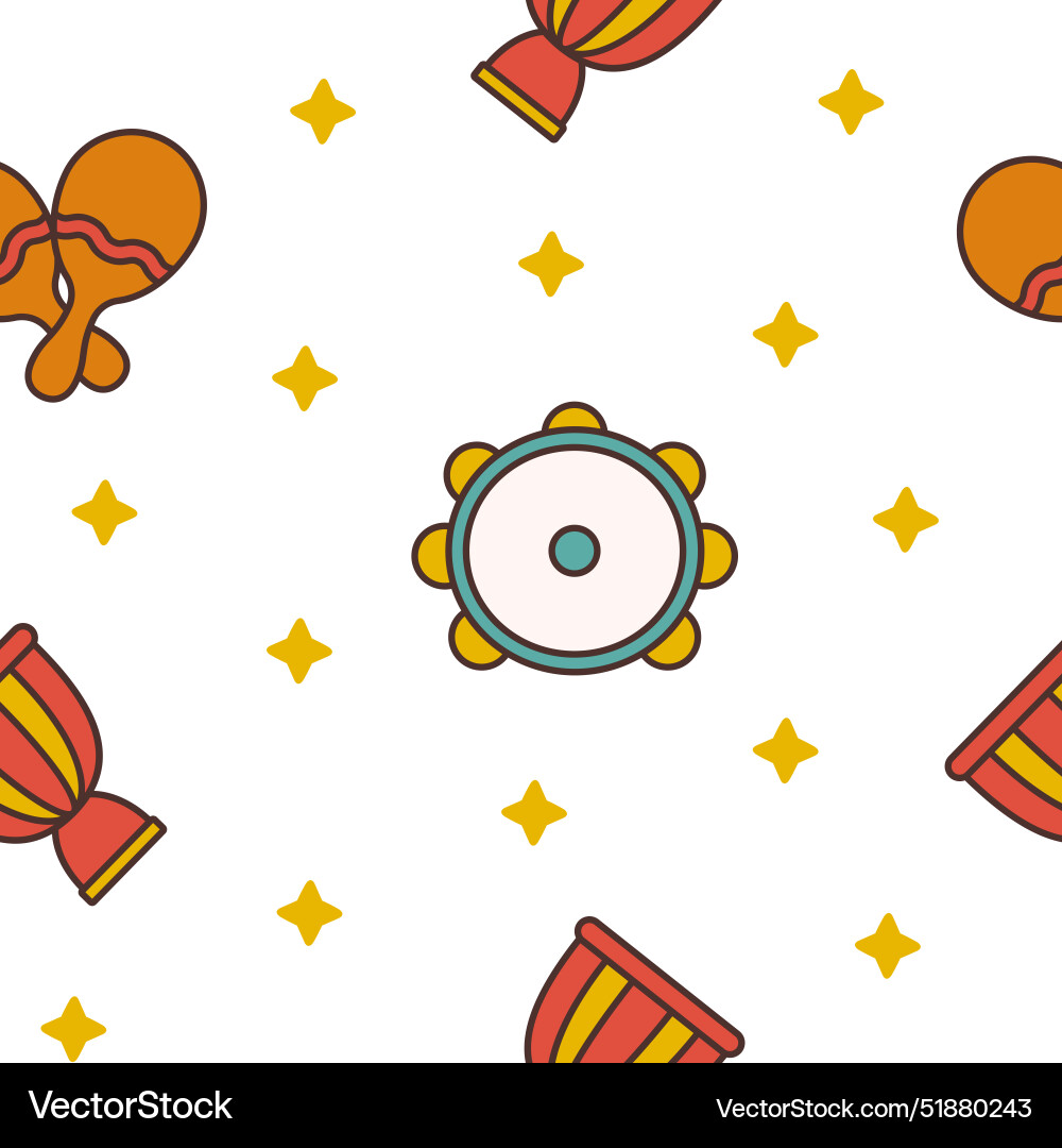 Musical instruments seamless pattern Royalty Free Vector