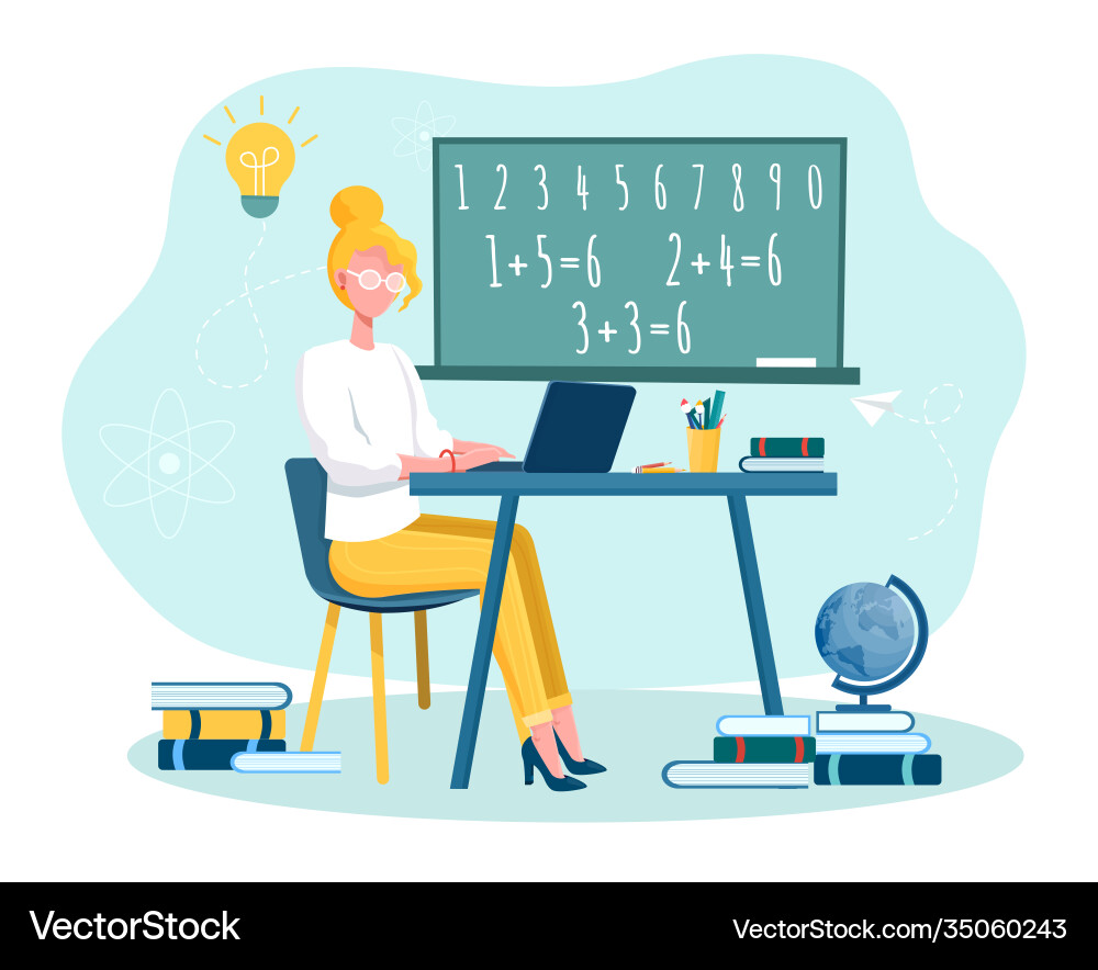 Online training courses and distance education Vector Image