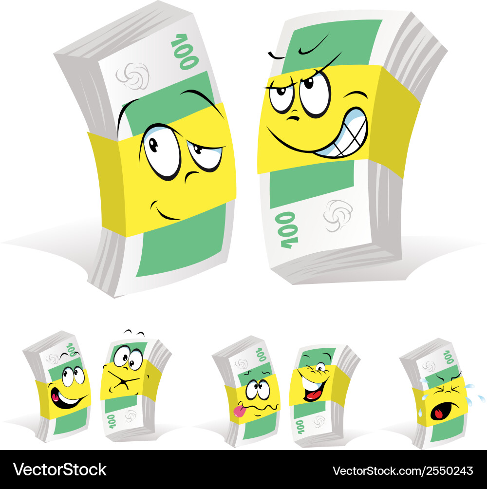 Papier Geld Cartoon Lizenzfreies Vektorbild - VectorStock