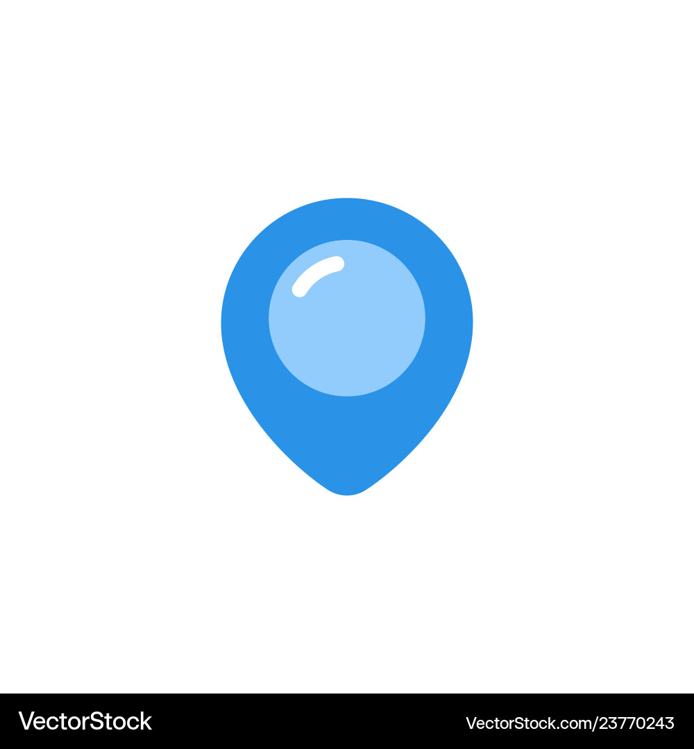 Pin icon blue monochrome color Royalty Free Vector Image