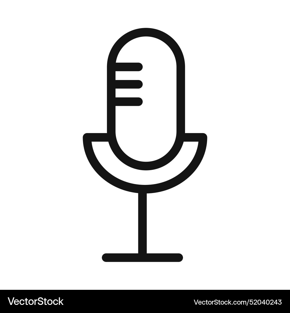 Podcast icon black and white sign Royalty Free Vector Image