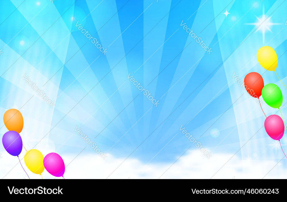 Radial background with blue sky clouds Royalty Free Vector