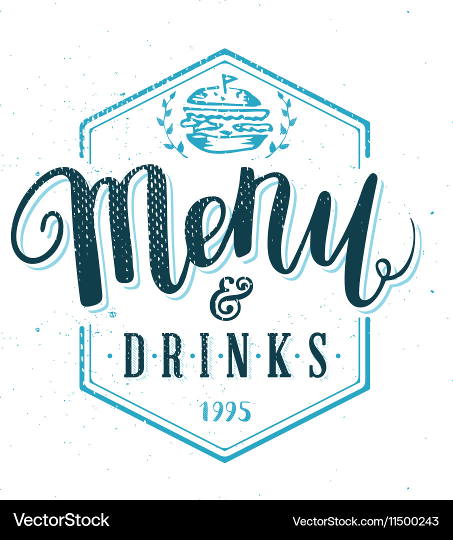 Restaurant menu template hand drawn calligraphy Vector Image