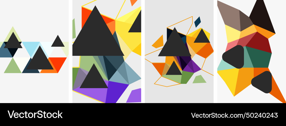 Set of triangle poster backgrounds Royalty Free Vector Image