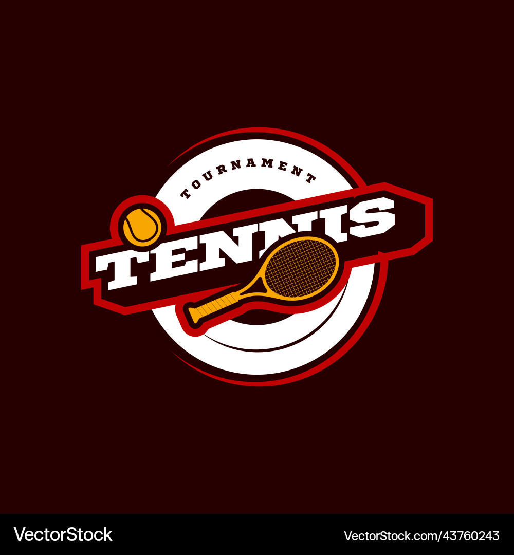 Tennis modern professional sport typography Vector Image