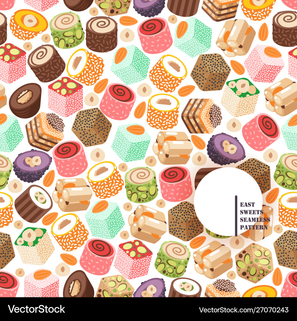 Turkish delight eastern sweets Royalty Free Vector Image