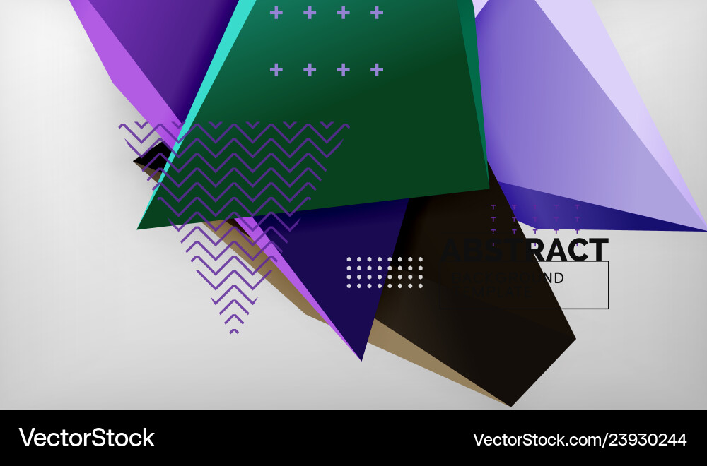 3d triangle geometric background design modern Vector Image