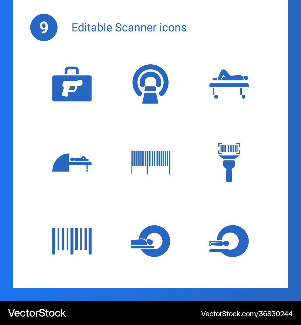 9 scanner icons Royalty Free Vector Image - VectorStock