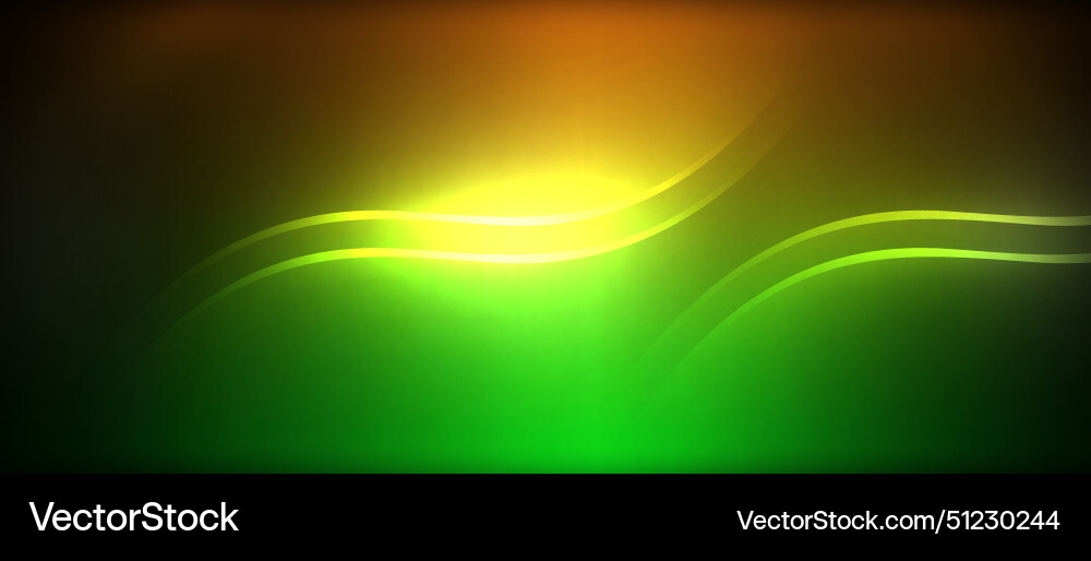 A green and yellow wave on black background Vector Image