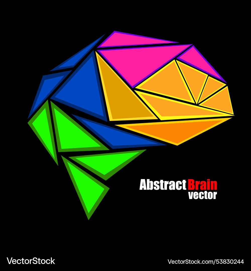 Abstract geometric human brain of colorful Vector Image
