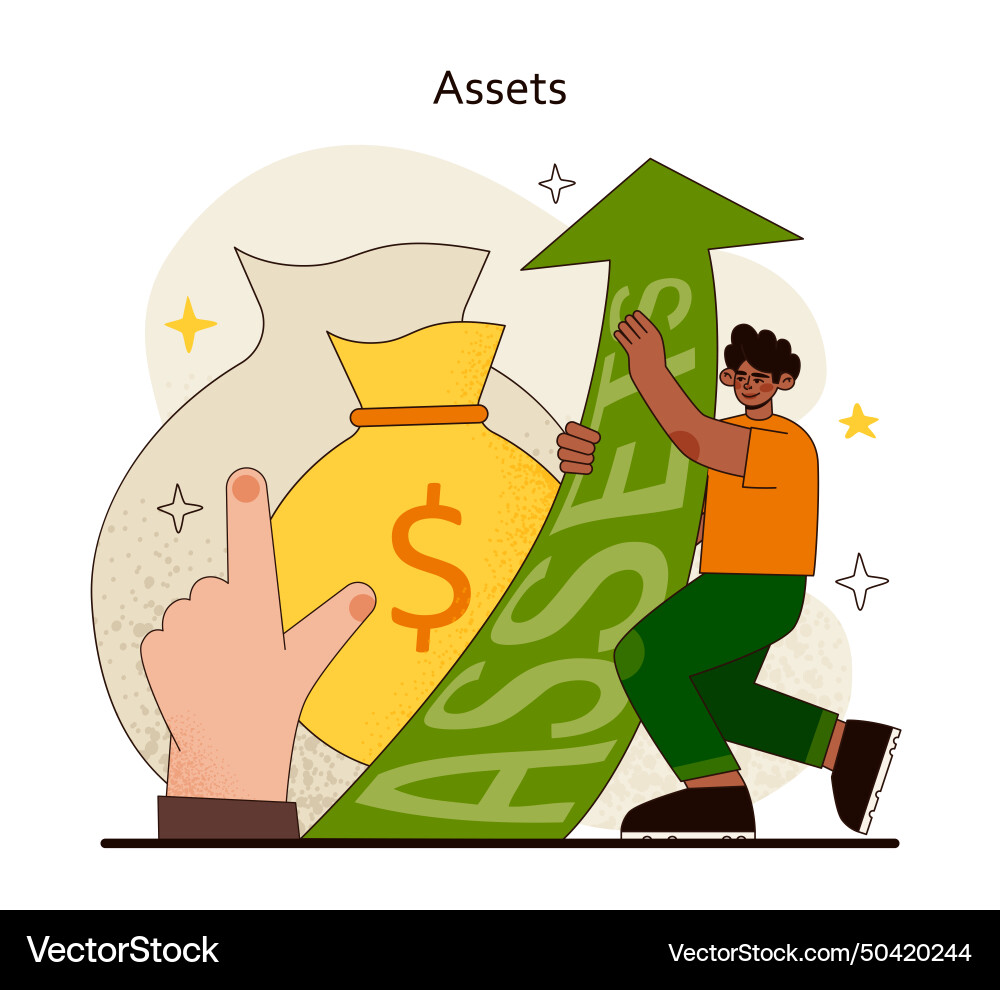Asset management concept nurturing financial Vector Image