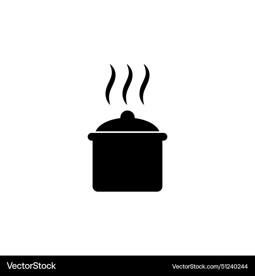 Boiling cooking pan flat icon Royalty Free Vector Image