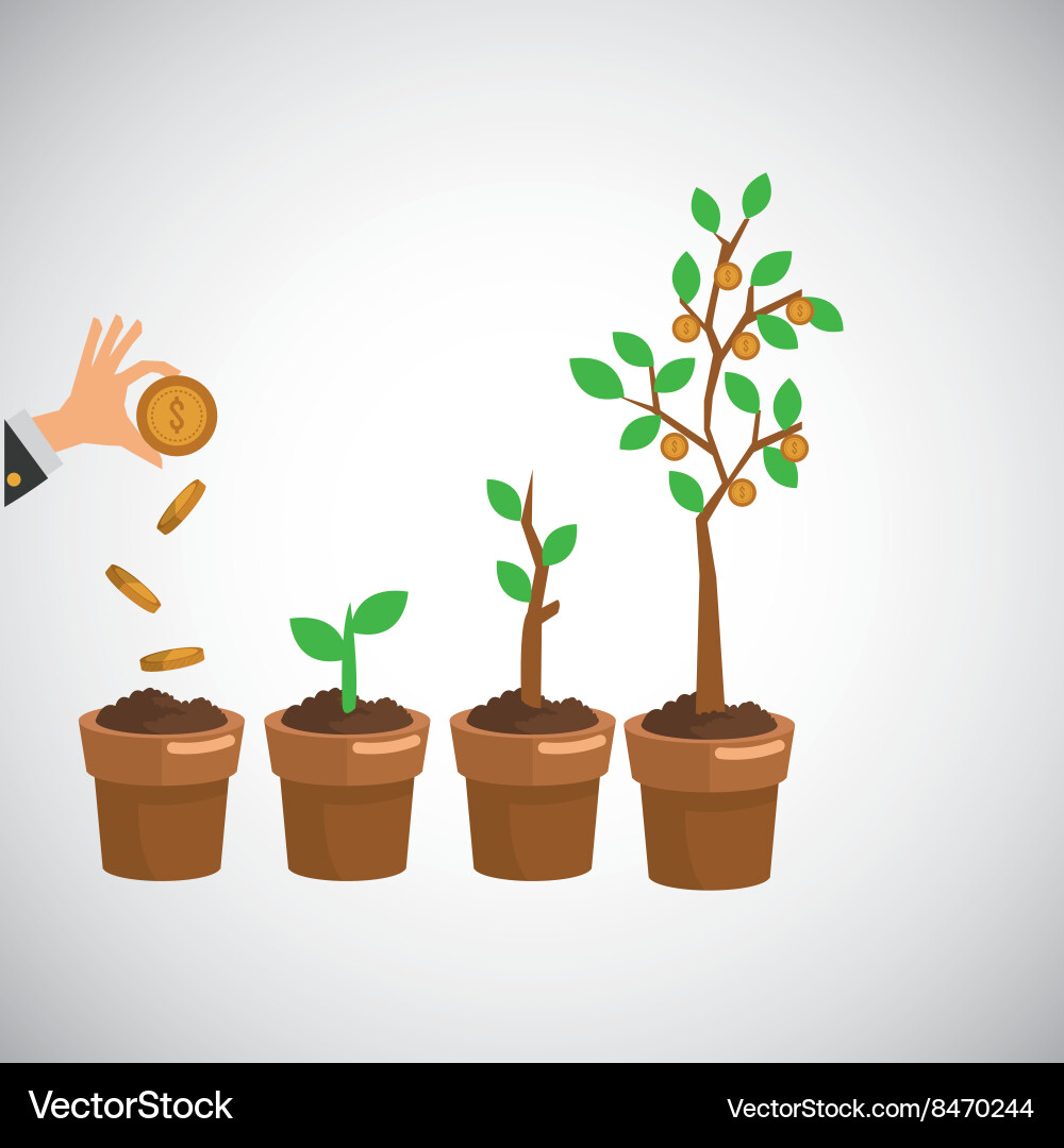 Business growth graphic design Royalty Free Vector Image
