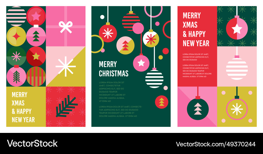 Christmas Ornaments Flat Layout Royalty Free Vector Image