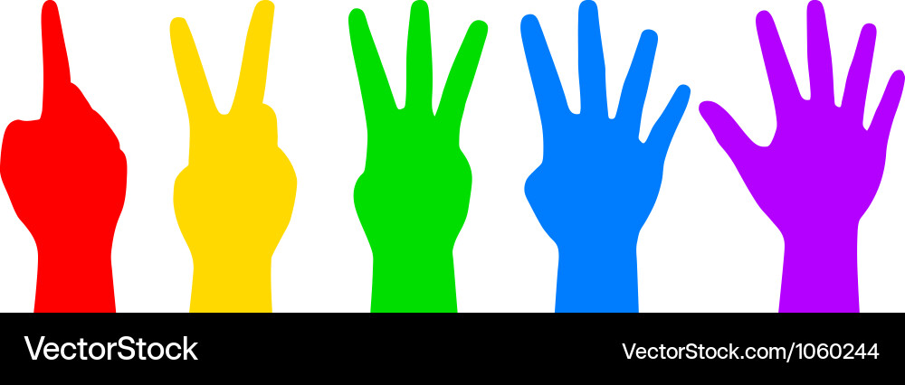 Colorful Hand Gestures Royalty Free Vector Image